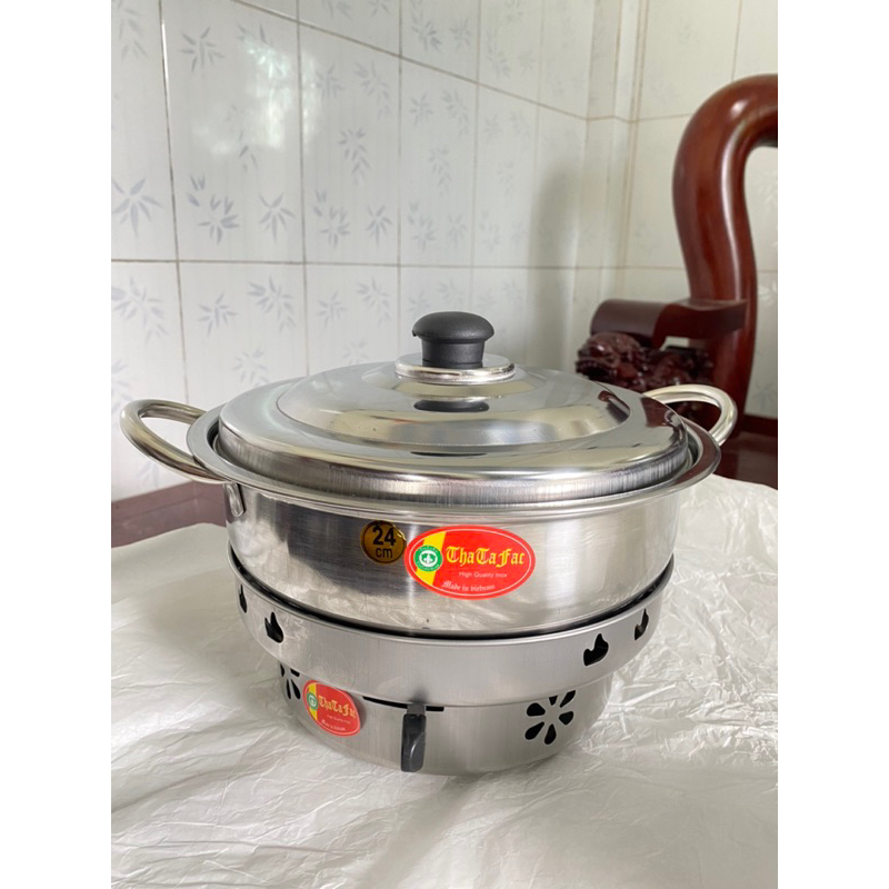 Stainless Steel Hot Pot Set + Windproof Alcohol Stove (New Model ...