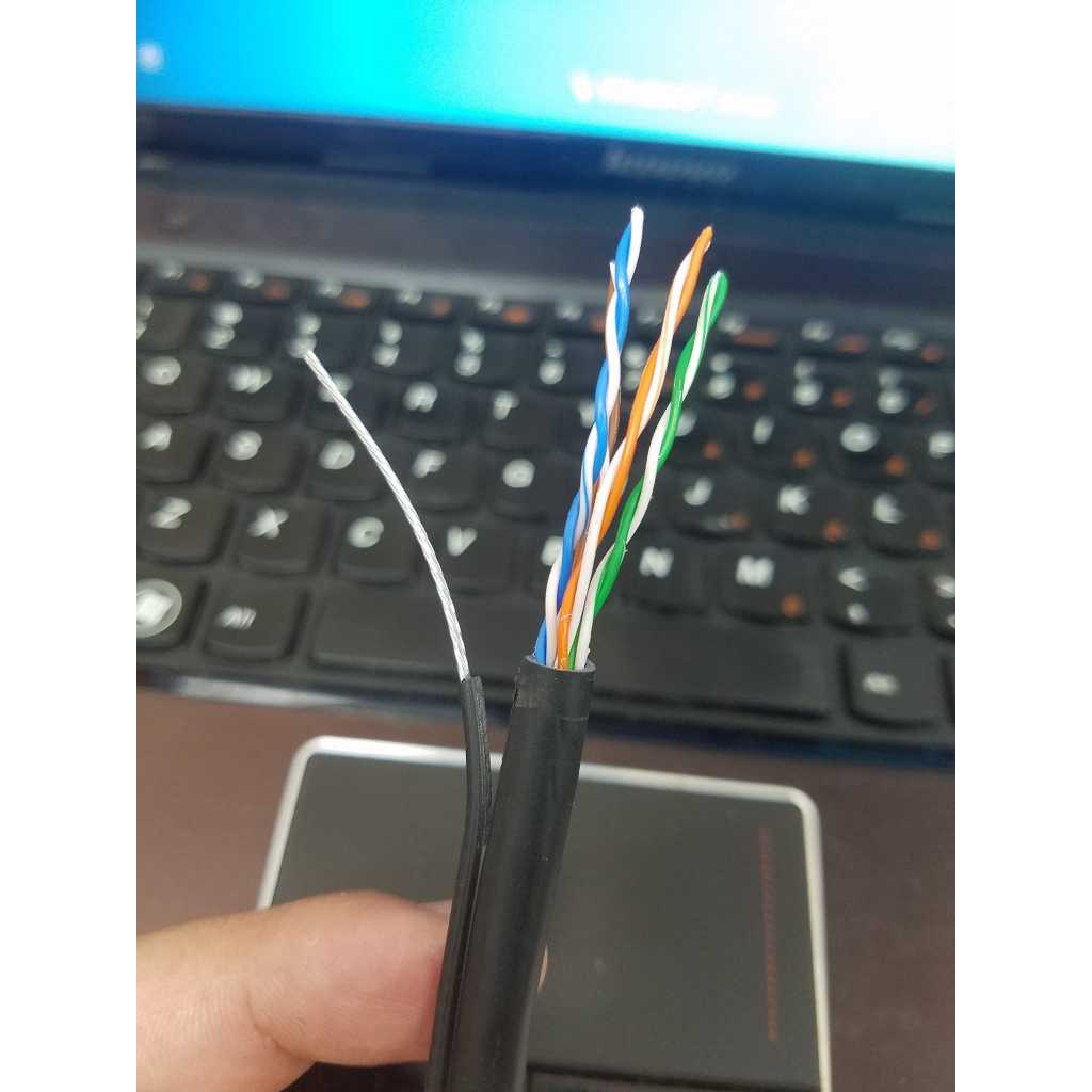 Pure copper core outdoor network cable with 4 power-assisted wires and ...