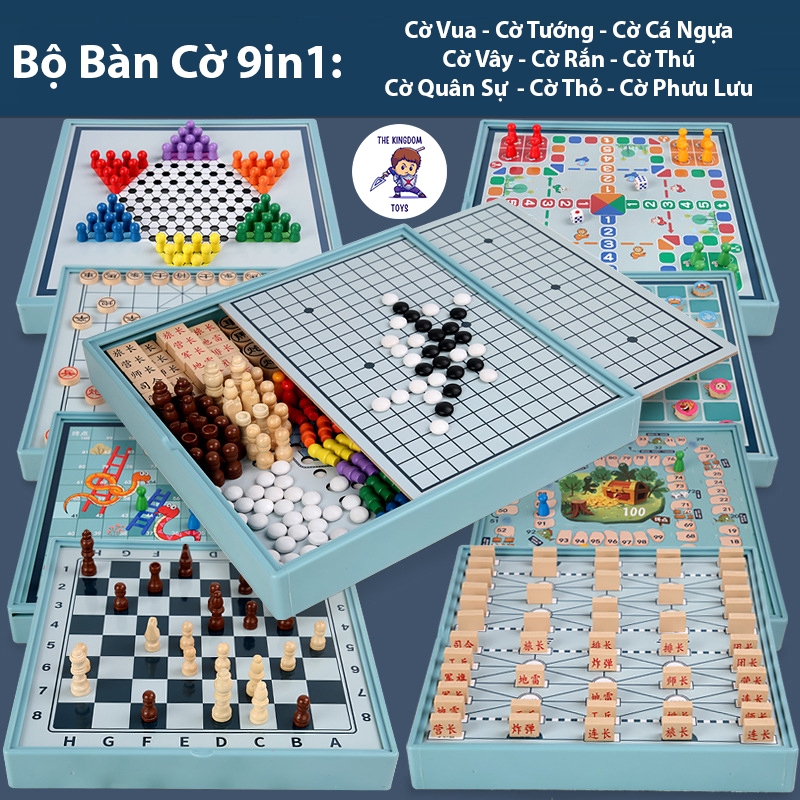 9-in-1 Chess Board Set Toy Includes Chess / Chinese Chess / Seahorse ...
