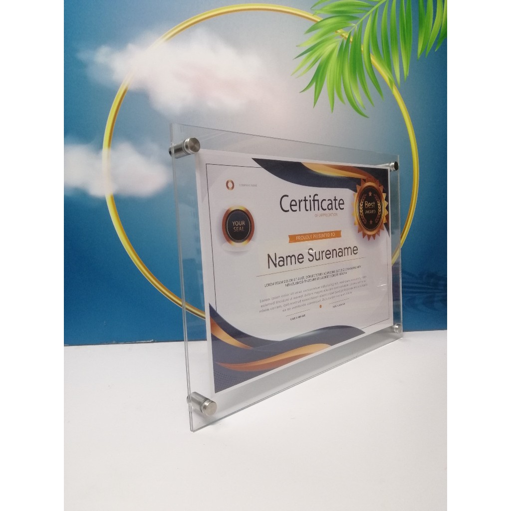 A4 mica certificate frame, A4 mica photo frame for table, wall-mounted ...