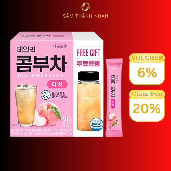 Korean Danongwon Peach Kombucha Fruit Tea Box of 20 Packs x 5g | Shopee ...