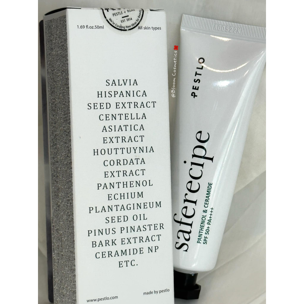 Pestlo Saferecipe Panthenol Sunscreen & Ceramide Spf 50+ 50ml (physical ...