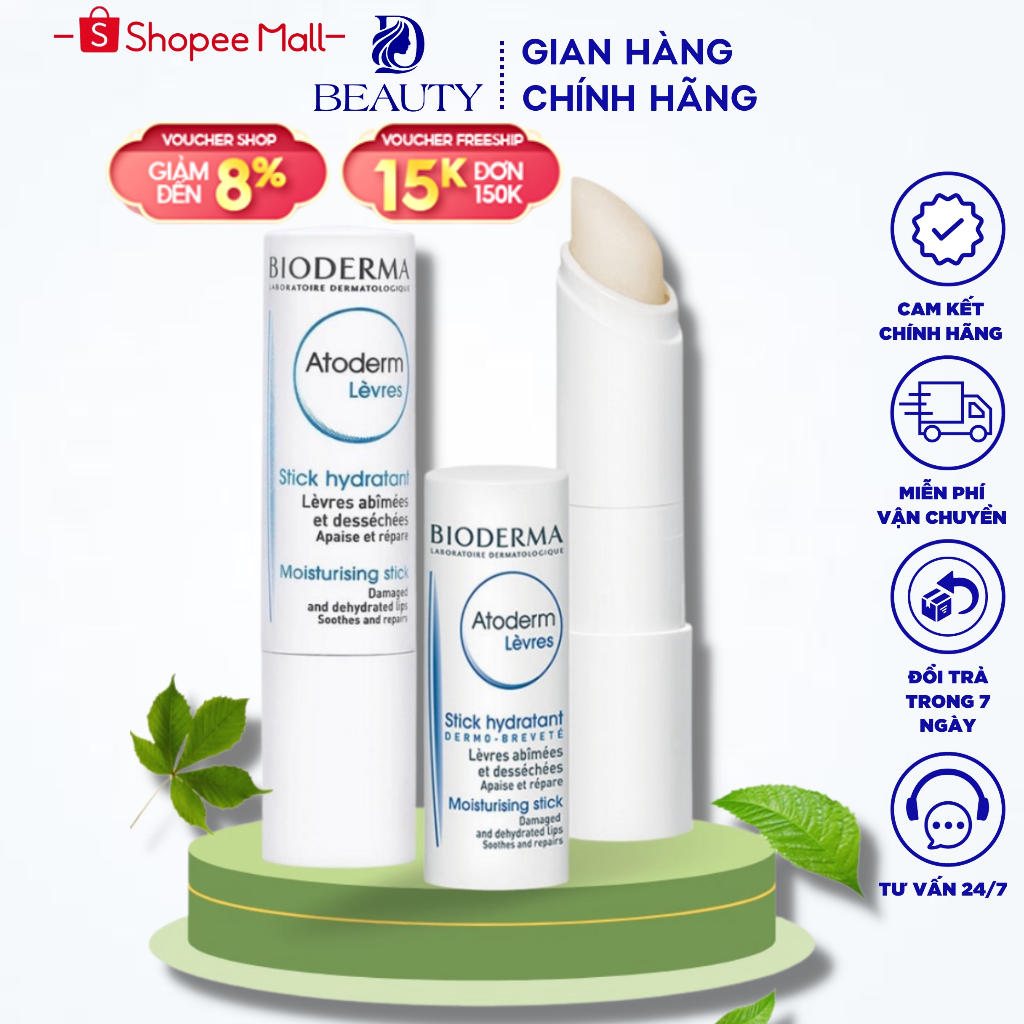Bioderma Atoderm Lèvres Stick Hydratan Lip Balm 4g nourishes Dry ...