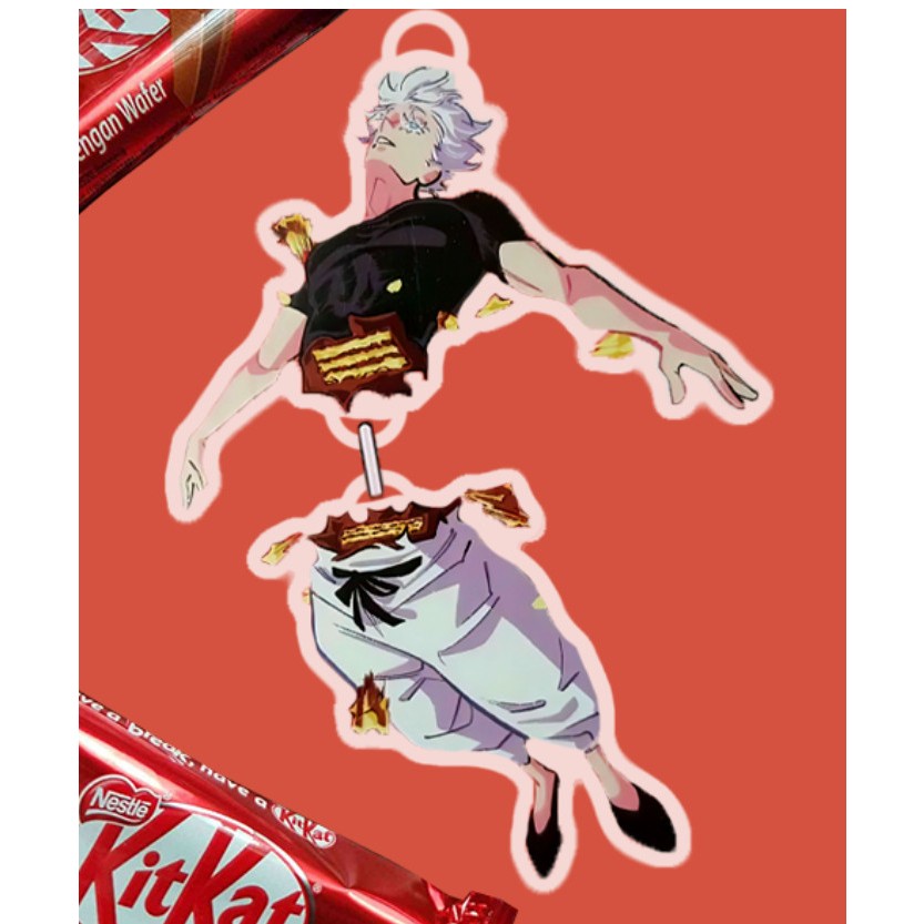 Gojo Satoru keychain with half-cut Gojo 1/2, Geto Suguru head cut in ...