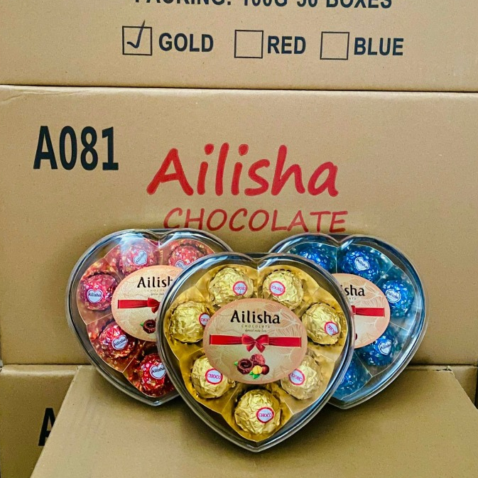 Ailisha Chocolate Box of 8 Hearts with Milk Chocolate Filling 100g ...