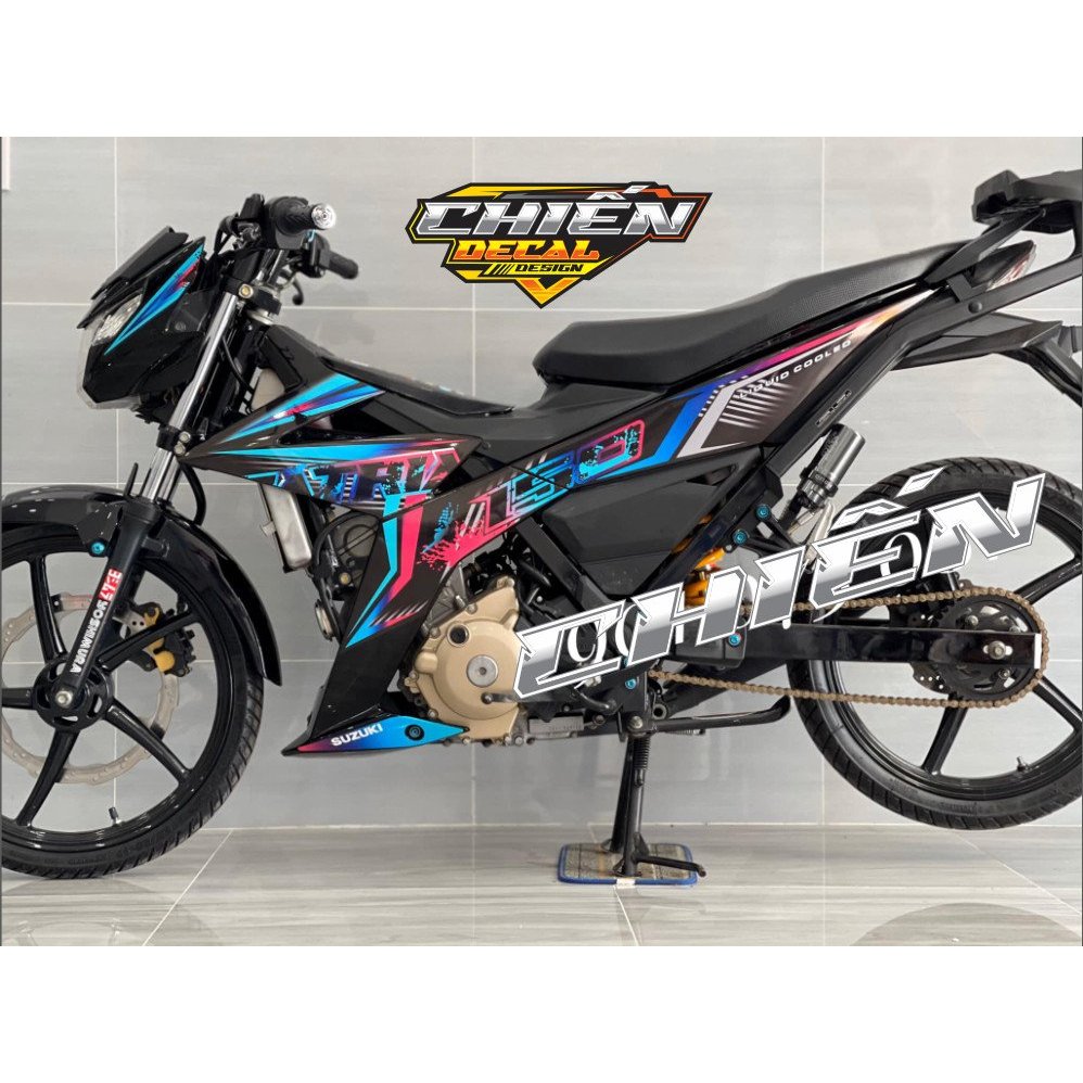 Satria-raider removable stamp sample of 7 black car colors (3-layer ...