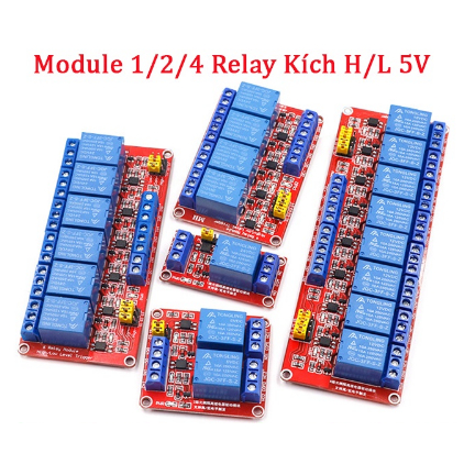 Relay Module 5V 12V 24V 1/ 2/ 4 channels with opto isolation, High/Low ...
