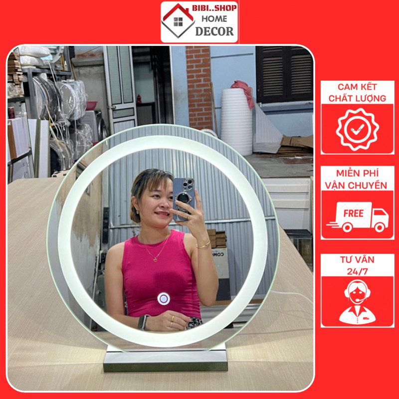 Round tabletop mirror with wooden base [100% Real Mirror Video ...