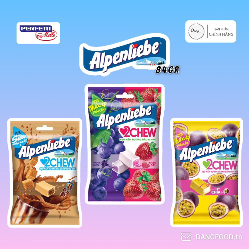 Alpenliebe 2chew candy, soft and fatty candy of all flavors (84g pack ...