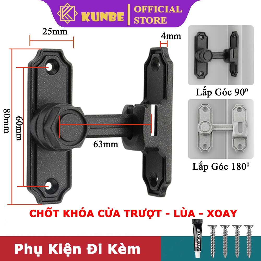 Kunbe Beveled Sliding Door Lock, Thick and Durable Alloy, Can Install ...