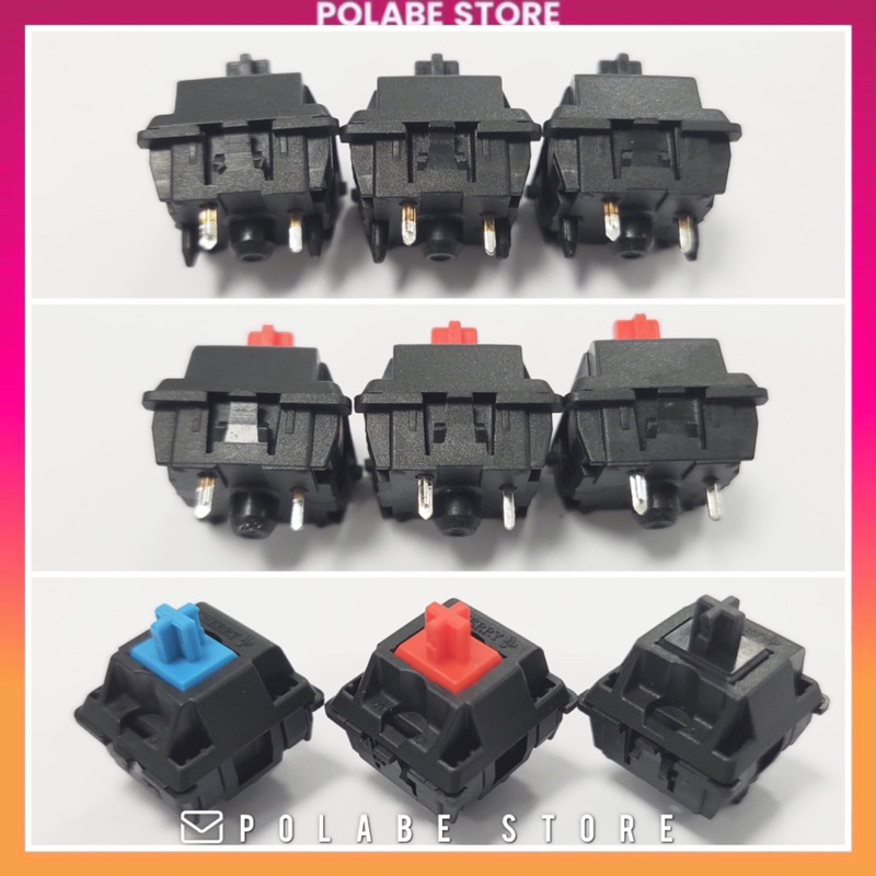 Cherry Black Blue Red Solder Linear clicky switch Mechanical keyboard ...