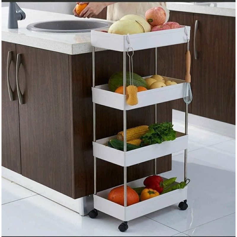 (Type 1 large) 4-tier multi-purpose storage shelf with specialized ...