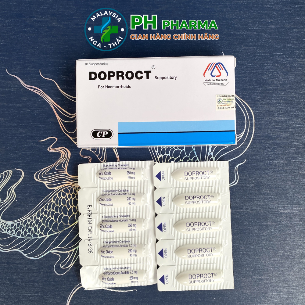 Doproct Thai Hemorrhoid Suppositories - 10 Pills to Support Internal ...