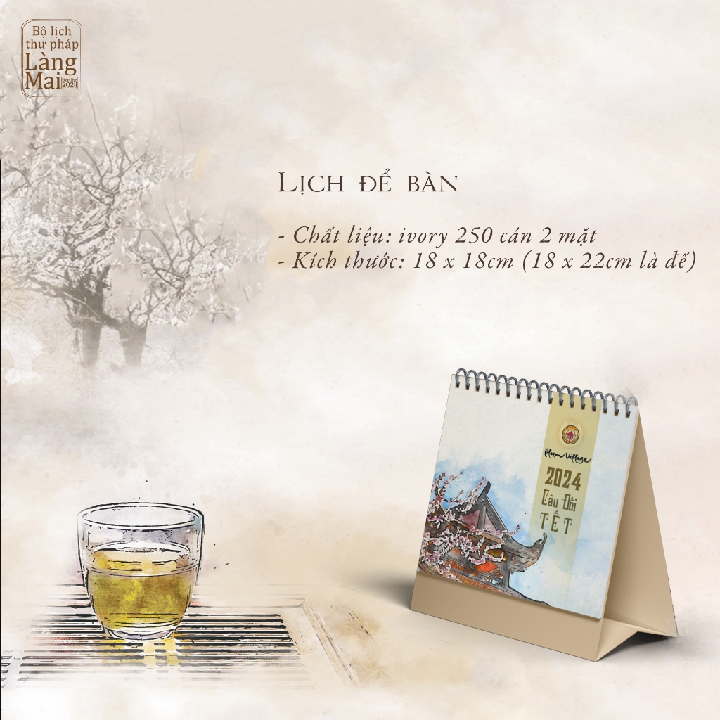 Desk calendar 2024 - Mai village calligraphy calendar set - Couplet CNY ...
