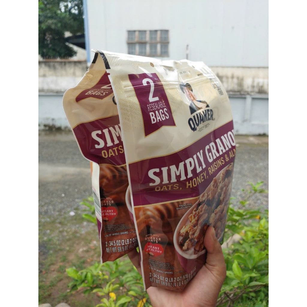 Quaker SIMPLY GRANOLA Usa Diet Cereals - Pack 978G - New GYM DATE 25 ...
