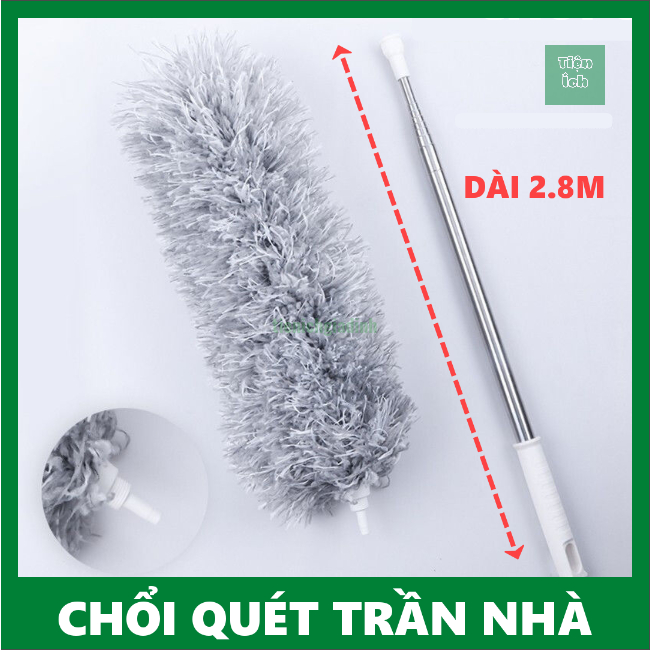 Foldable ceiling broom, 2.2m long, shortened to 80cm, fine fiber ...