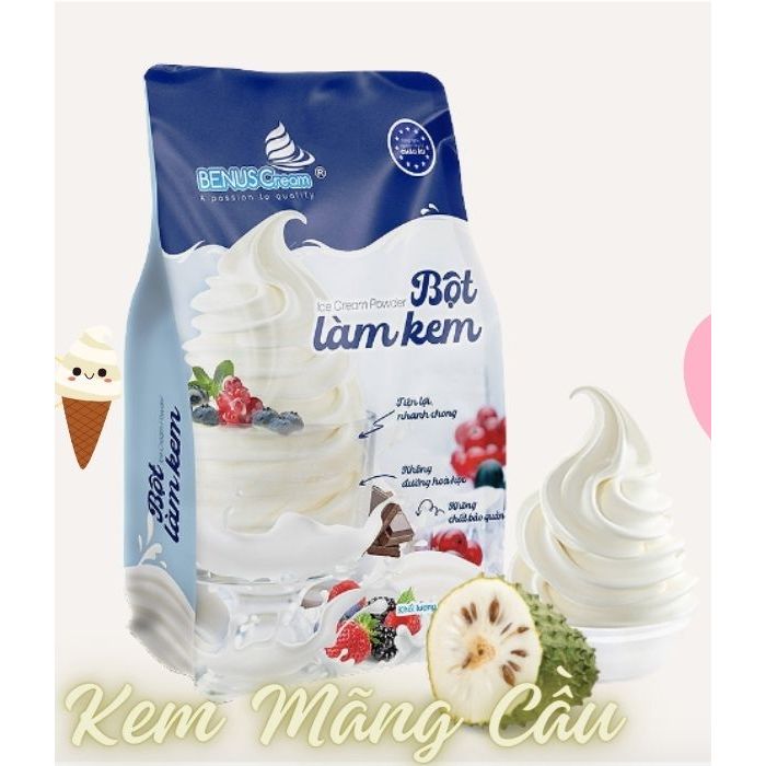 Premium fresh ice cream powder with Custard flavor Benus 1kg bag ...