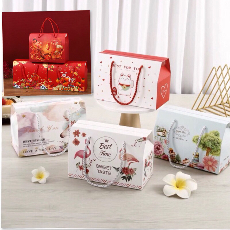 CNY Paper cake-candy gift box (with handle) (new model 2025) | Shopee ...