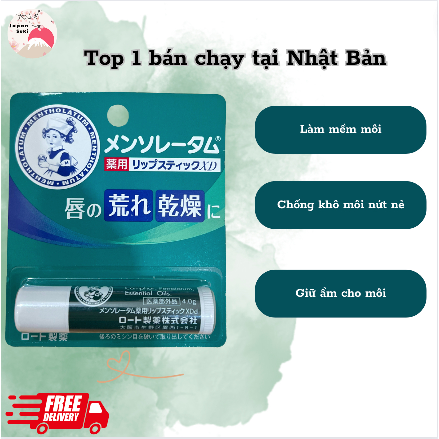 Rohto Mentholatum Medicated Lip Stick XD helps reduce dry, chapped lips ...