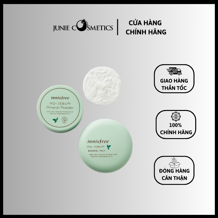 Genuine Innisfree No Sebum Mineral Oil Alkaline Powder/ Pore Blur Pact ...