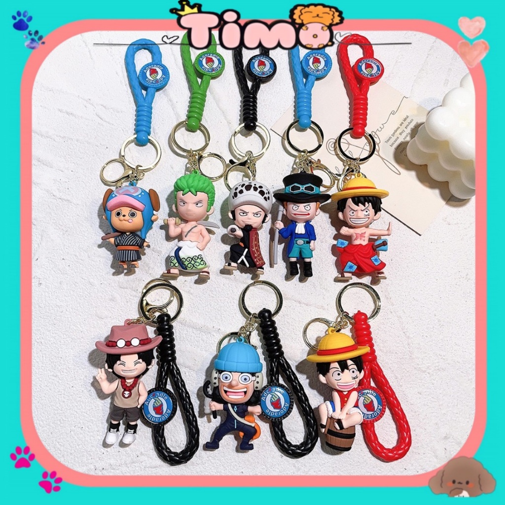 One Piece Luffy Chopper Zoro Cute 3D Anime Keychain Motorcycle Car ...