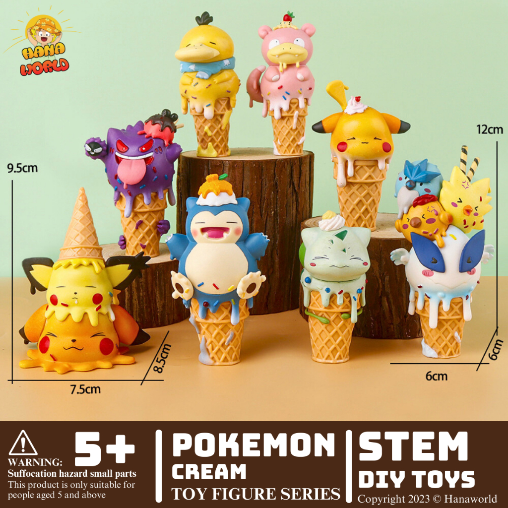 Pokemon Ice Cream Figures Model Toys, Anime, Manga - PVC Solid Plastic ...