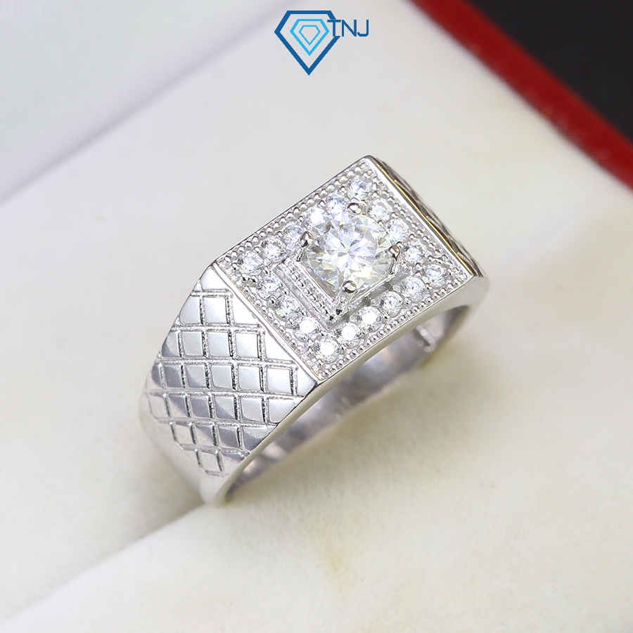 Men's 5mm Moissanite diamond ring with GRA certified platinum and ...