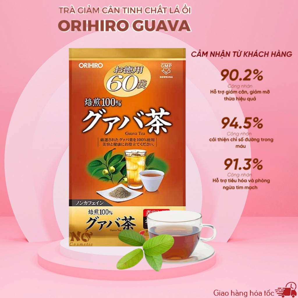 Japanese orihiro Guava Leaf tea Pack of 60 tea Bags to reduce belly fat genpi tea orihiro ...