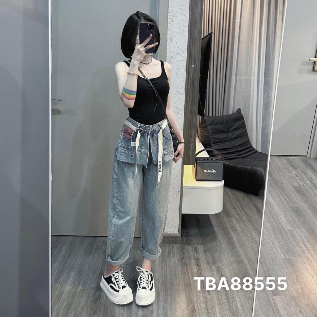 Tba High-waisted jeans with long drawstring with front pocket standard ...