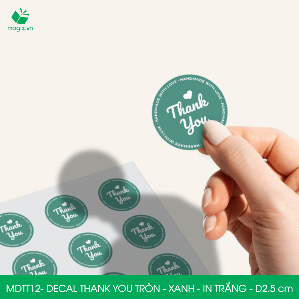 Mdtt12 - D2.5cm -1000 Sticker Thank you, decal Thank you Round carton ...
