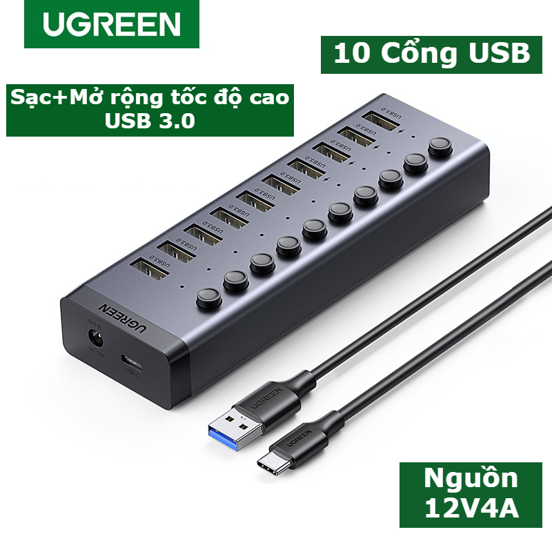 Ugreen USB 3.0 splitter, HUB splits 7 ports/ 10 USB 3.0 ports, comes ...