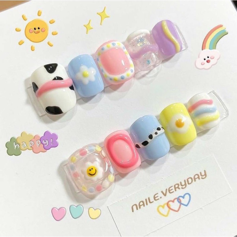 Nailbox cute embossed design, welded short form | Shopee Philippines