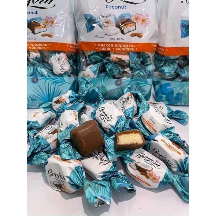 Genuine Russian Konti Bonjour coconut almond chocolate candy | Shopee ...
