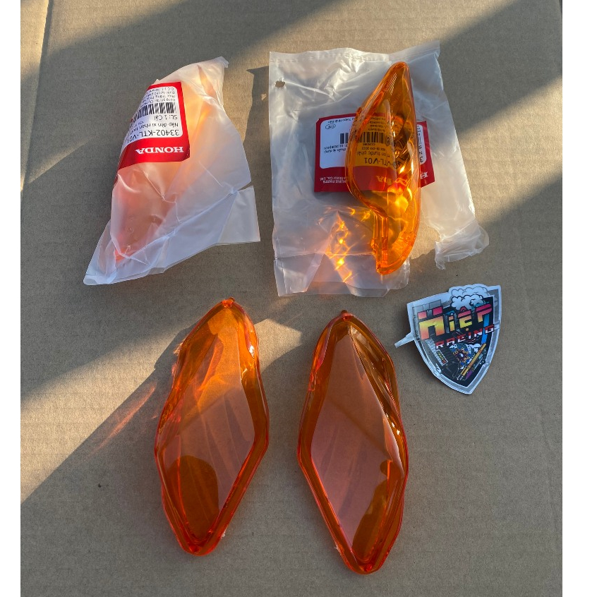 Genuine honda orange turn signals, installed for wave 50/100/110 models ...