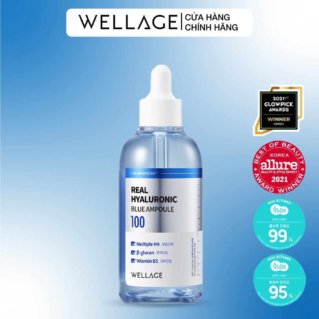 Wellage Real Hyaluronic Blue Ampoule Skin Recovery Essence 75ml ...