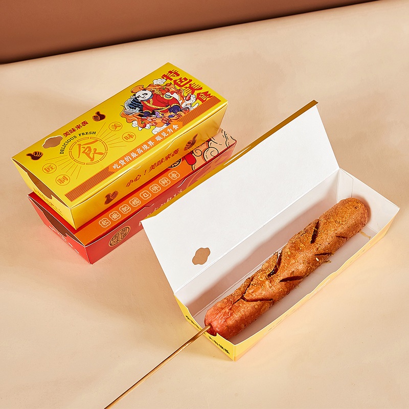 Egg roll sausage box for hotdogs, fried chicken sausages, potatoes, egg ...