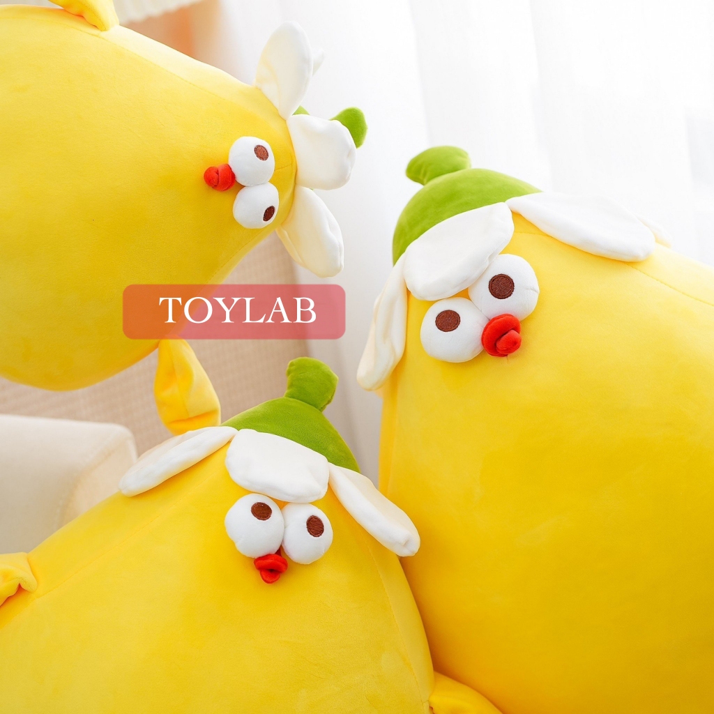 Super funny big-bellied chicken teddy bear wearing flowers, many sizes ...