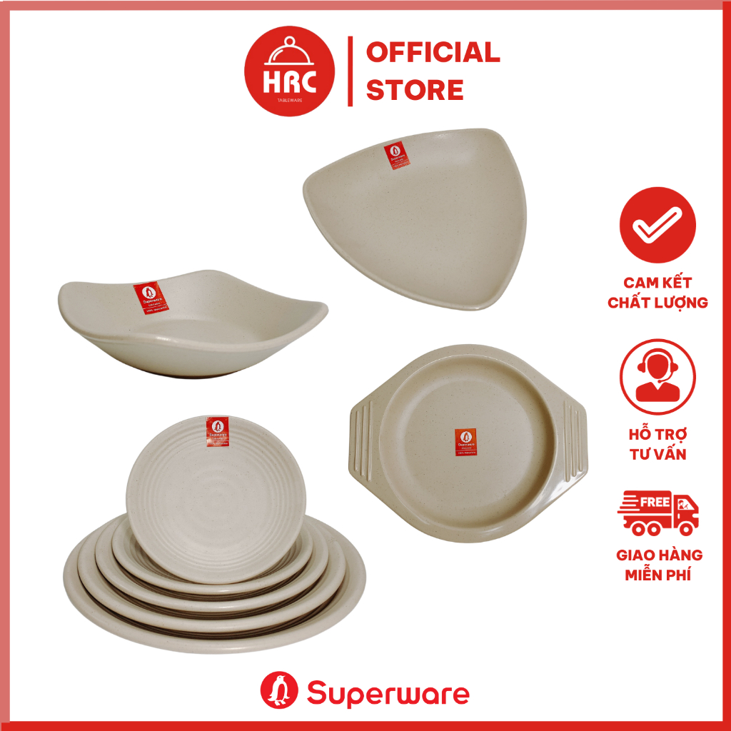 Srithai SUPERWARE 100% Melamine Restaurant Round Plate - Cream Brown | Shopee Philippines