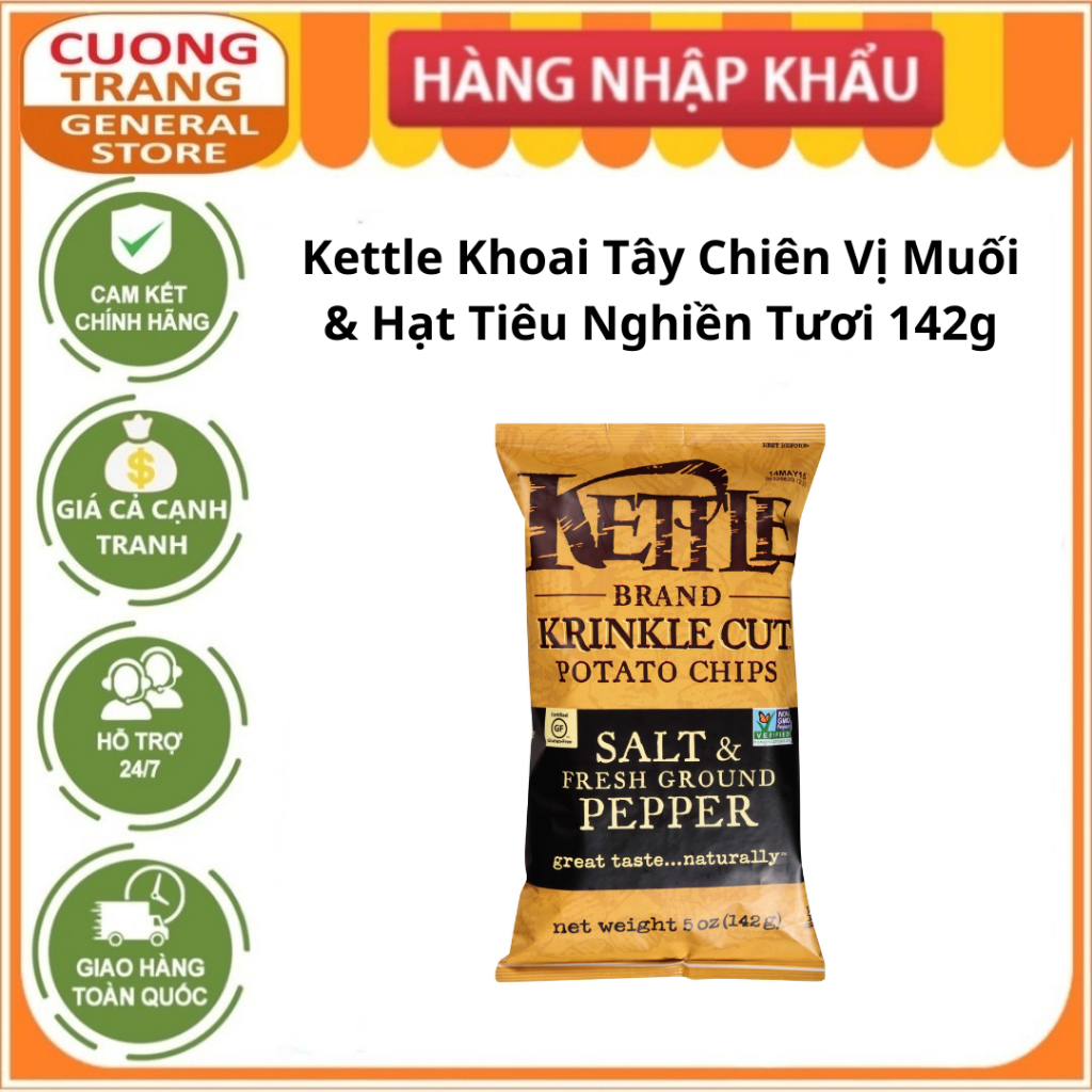 Kettle Salted Potato Chips & Fresh Ground Pepper 141g | Shopee Philippines