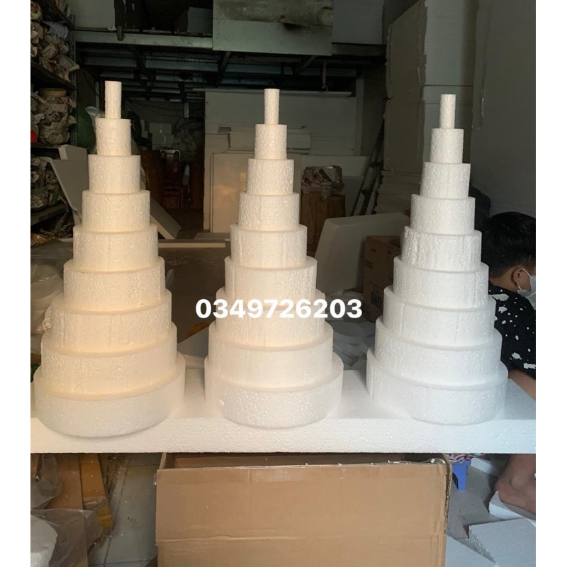 White Round Foam Tower (Fortune Tower, Engagement, Emperor) - (H7cm ...