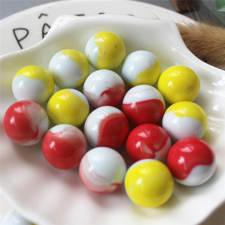 10 beautiful red, white, yellow ceramic marbles, size 16mm | Shopee ...