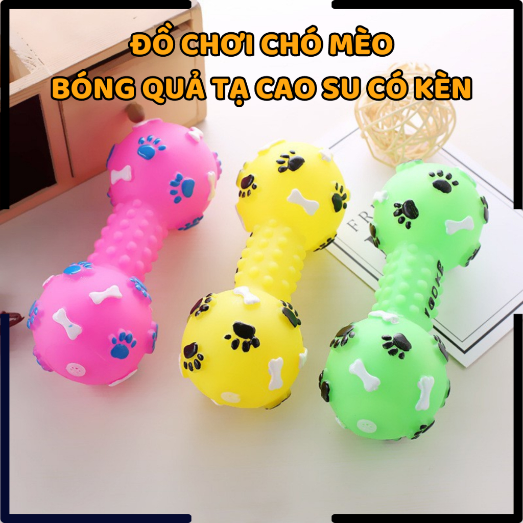 Dumbbell-shaped dog chew bone toy with loud trumpet made of colorful ...