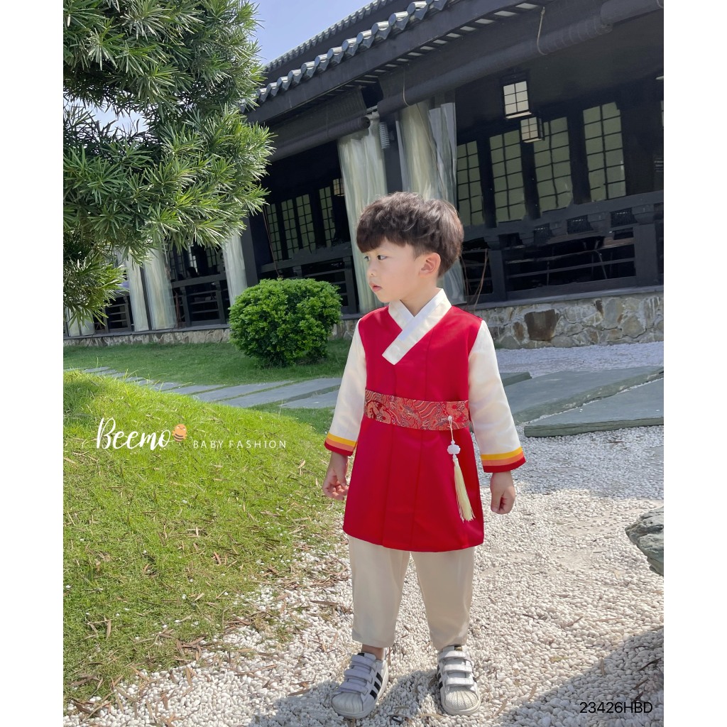 Korean Beemo Hanbok ao dai Set for boys in tafta fabric, durumagi cape ...
