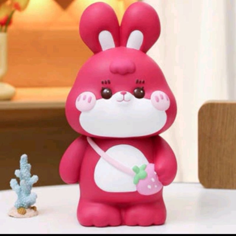 Adorable BAG RABBIT, colored plaster statue for children | Shopee ...