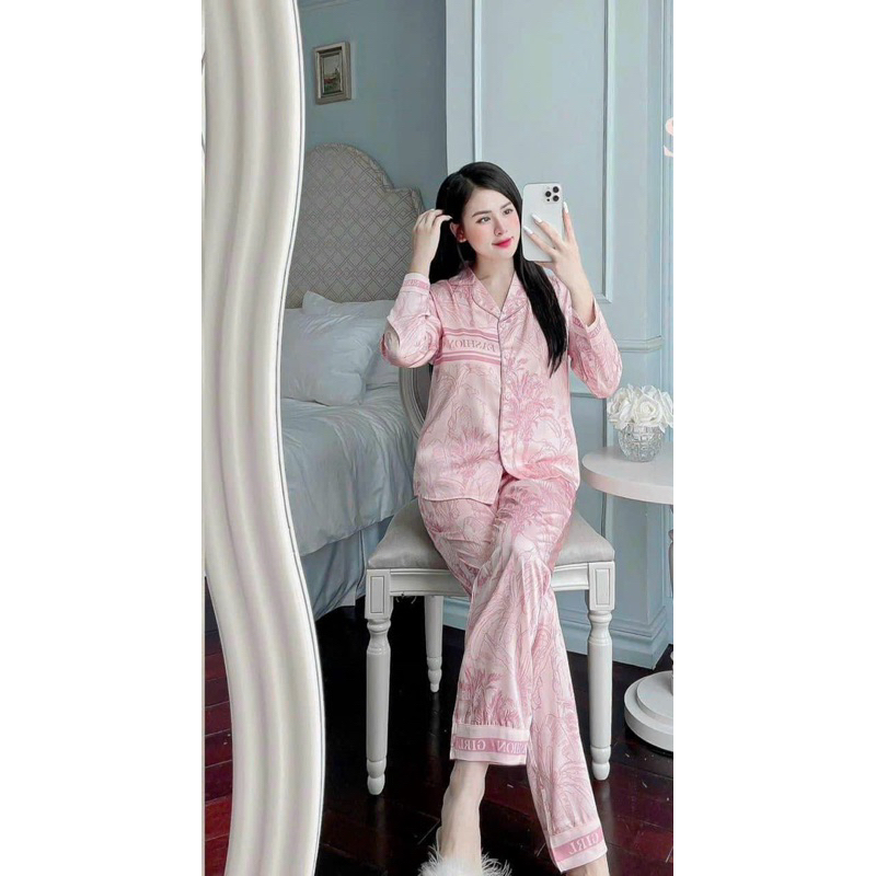 Fashionn Pink scratch silk set | Shopee Philippines