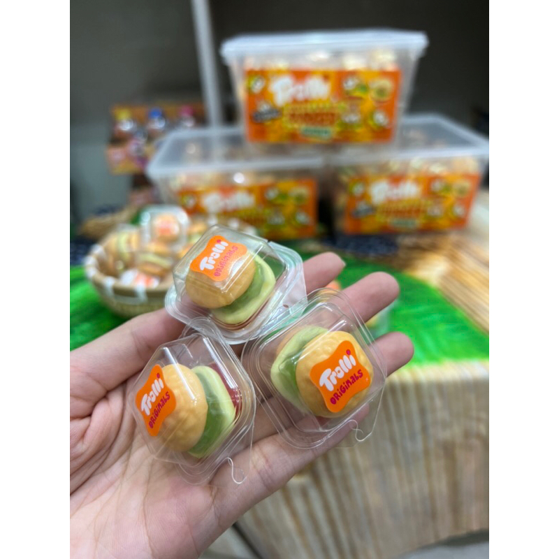 Box of 60 German Trolli Mini Burger 600gr Gummy Candy, Delicious Taste ...