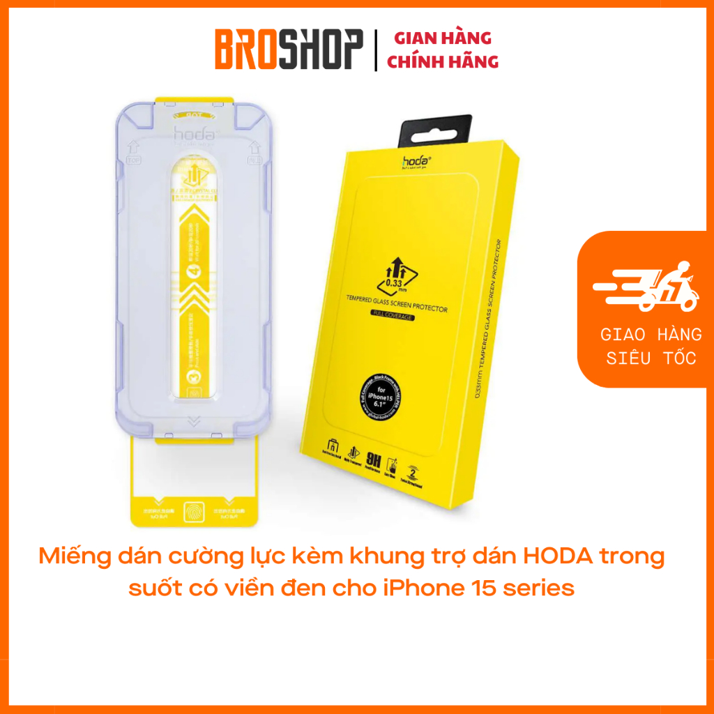 Toughened protector with transparent HODA adhesive frame with black ...