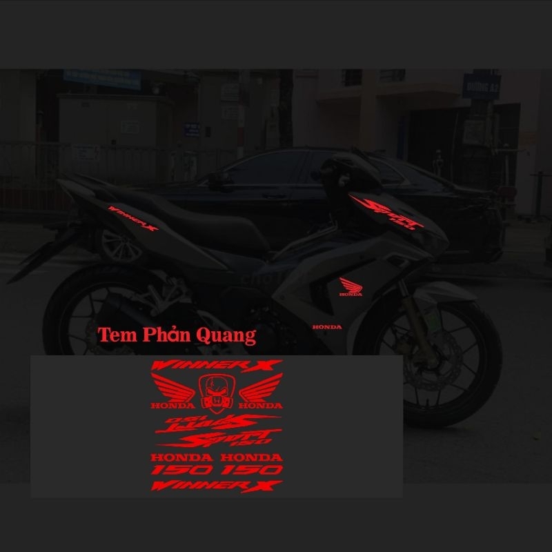 Honda WINNER X-V3 REFLECTIVE CAR STICKER Borderless SHAPE STICKER ...