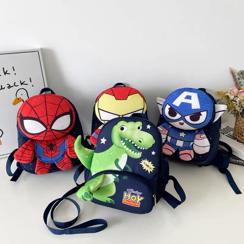 3d Cartoon Backpack For Boys Line Kids With 4 Patterns | Shopee Philippines