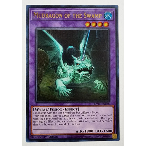 Yugioh Card Mudragon Of The Swamp Ra01 En028 Ultra Rare Fusion